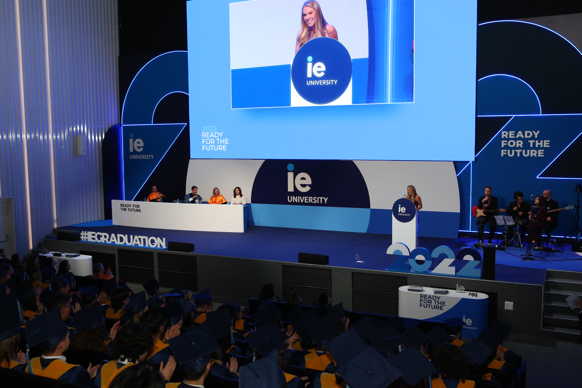 Ana Ugidos at the 2022 IE University graduation ceremony - BTSA